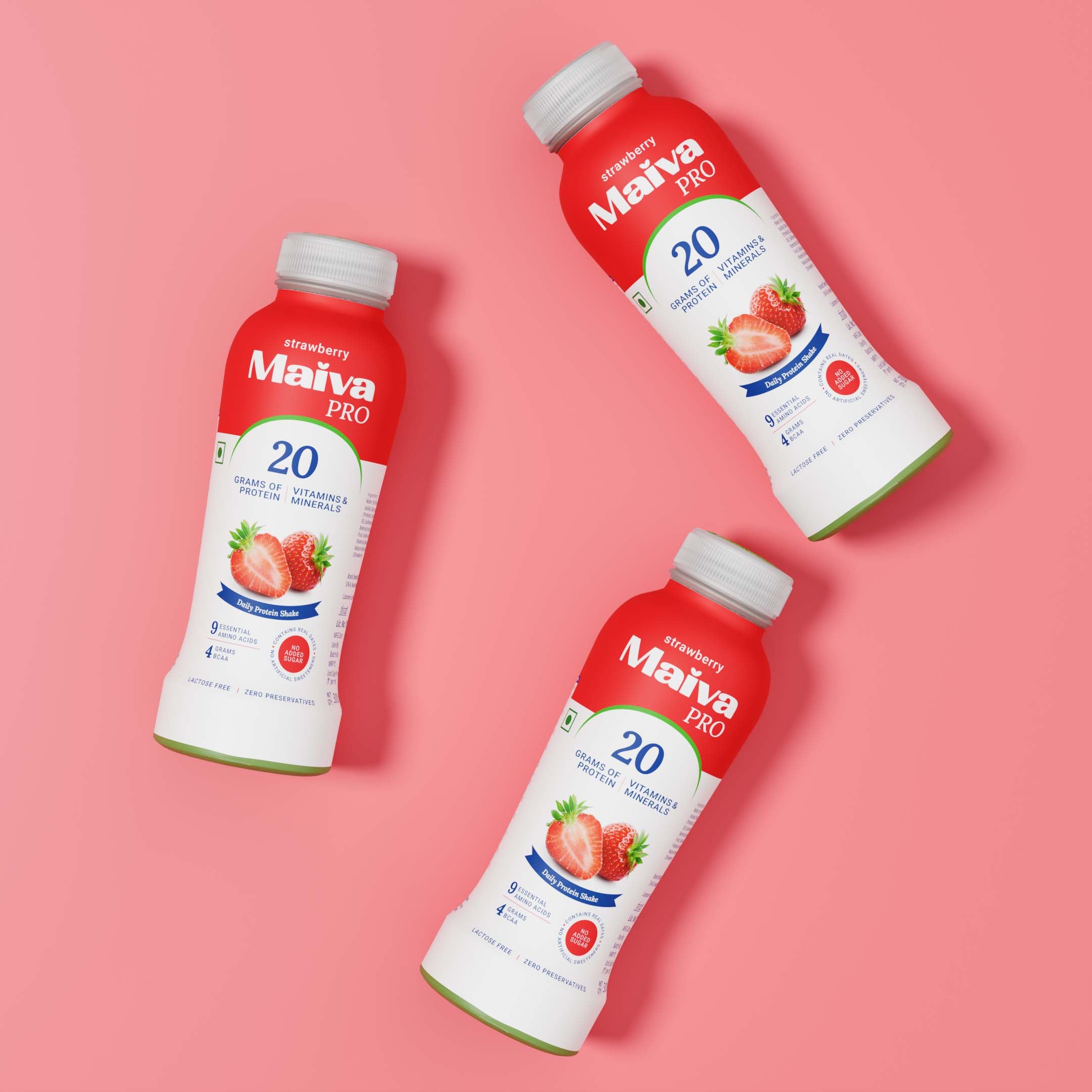 Buy Maiva Pro Strawberry Protein Shake – 20 g Vegan Protein Drink